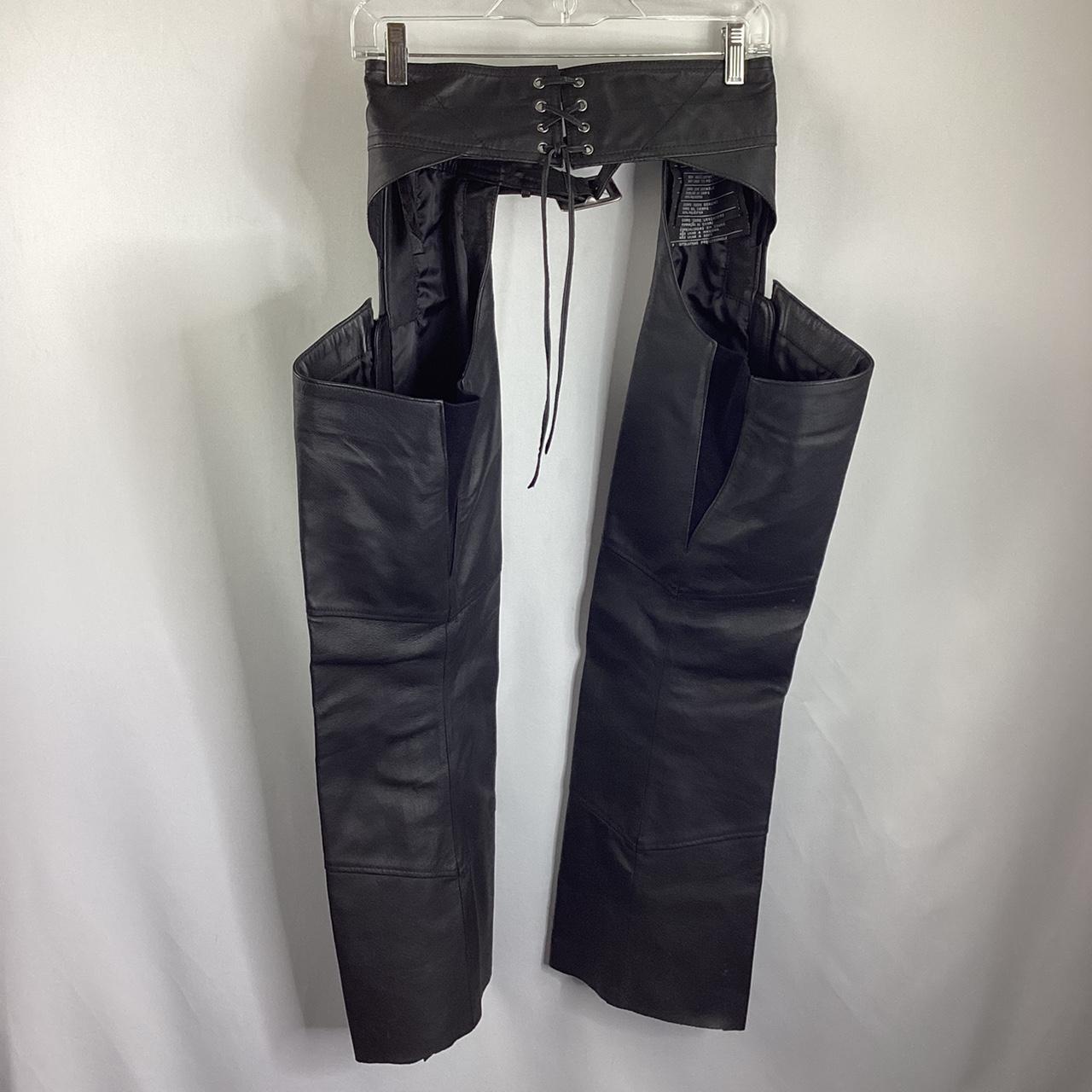 🖤 Black Harley Davidson Leather Lace Up Chaps... - Depop
