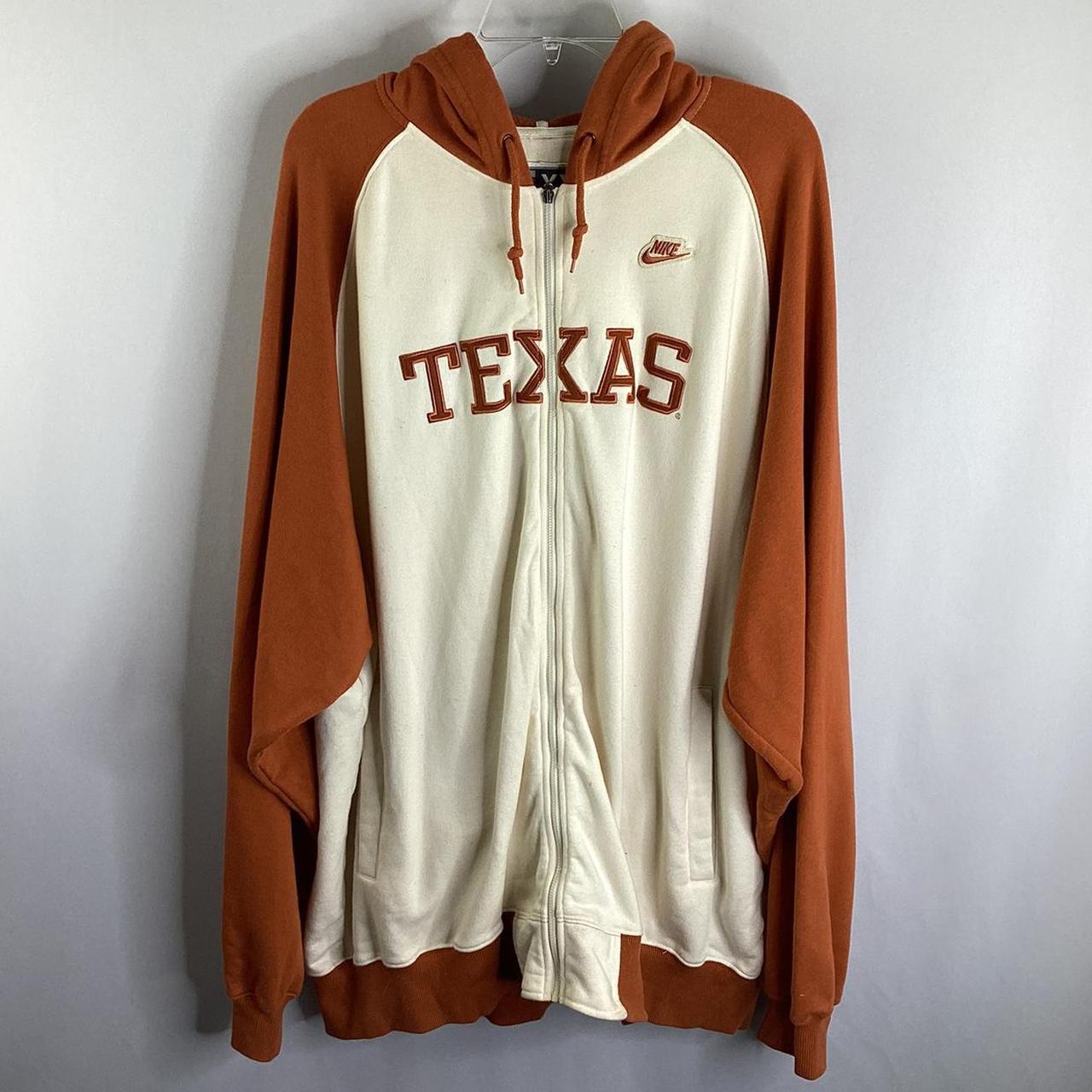 Nike UT Texas Longhorns Orange & White Zip Up Jacket... - Depop