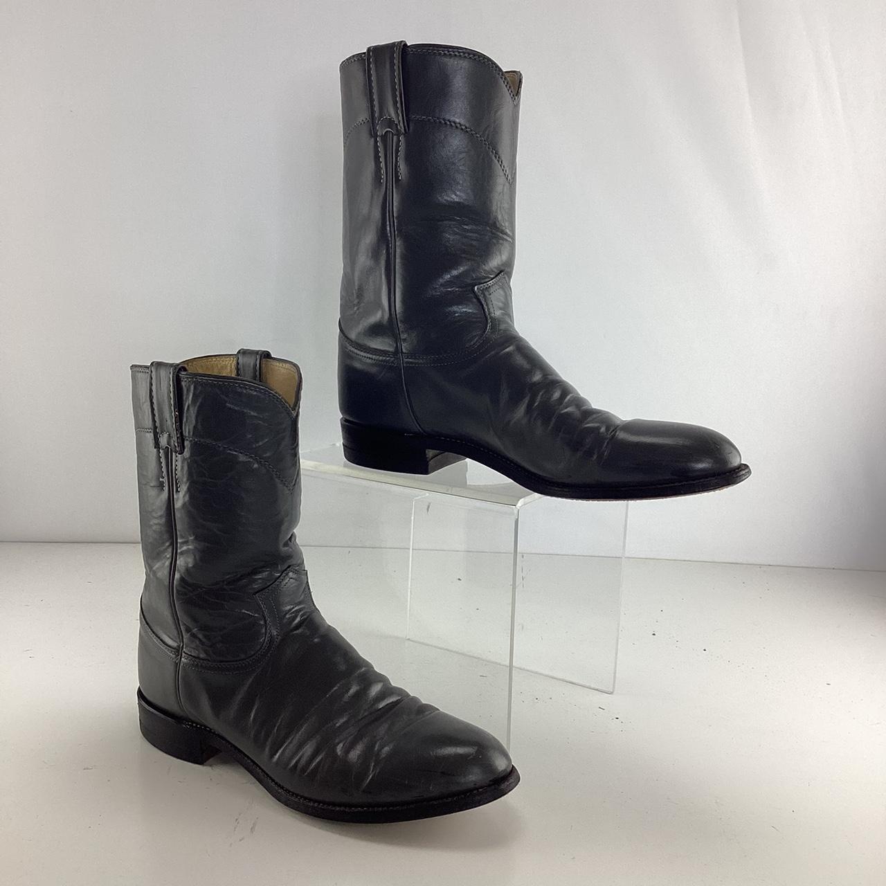 Men's Justin Grey Cowboy Roper Boots SZ: 10.5D... - Depop