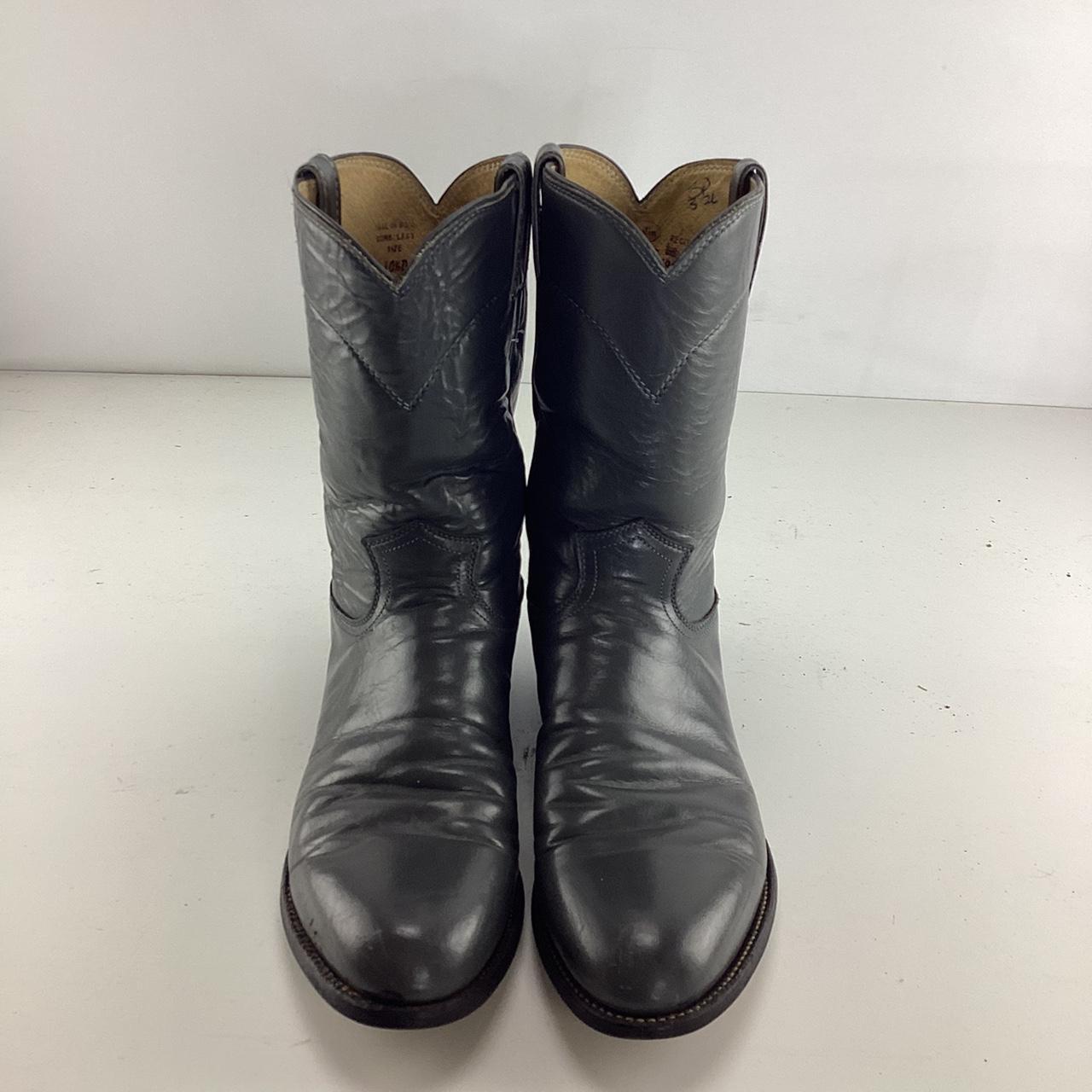 Men's Justin Grey Cowboy Roper Boots SZ: 10.5D... - Depop