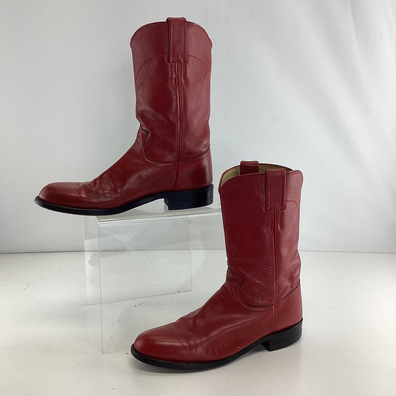 Ladies Justin Red Roper Cowgirl Boots SZ:7.5C... - Depop