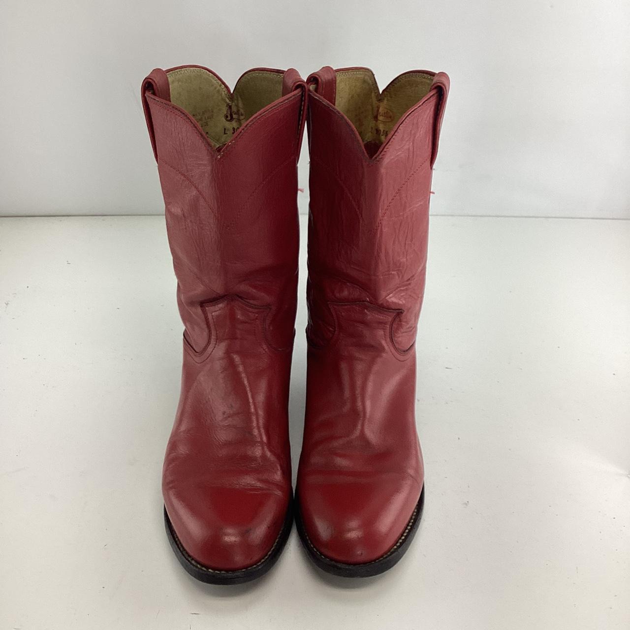 Ladies Justin Red Roper Cowgirl Boots SZ:7.5C... - Depop