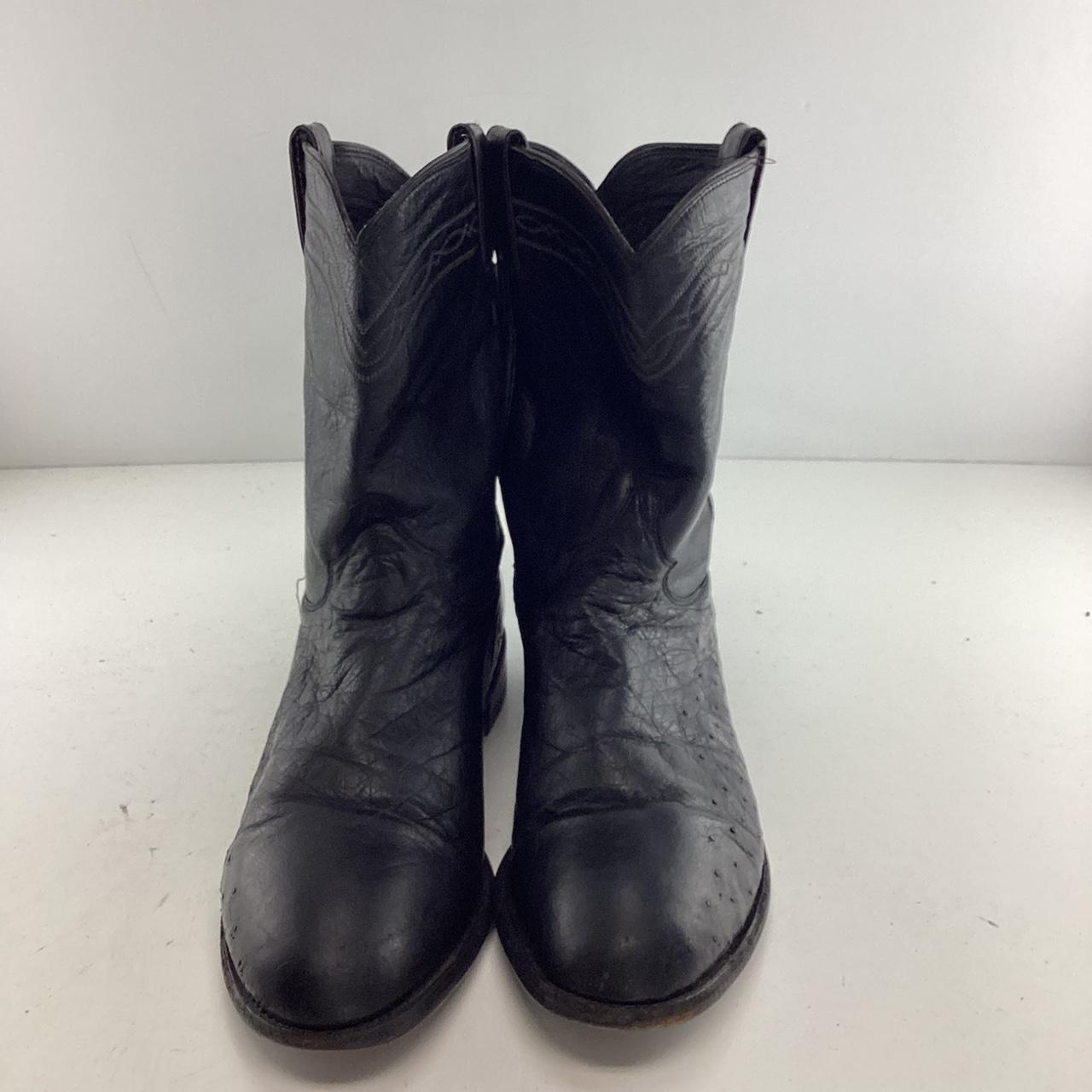 Justin Black Western Cowboy Roper Boots SZ:9D... - Depop