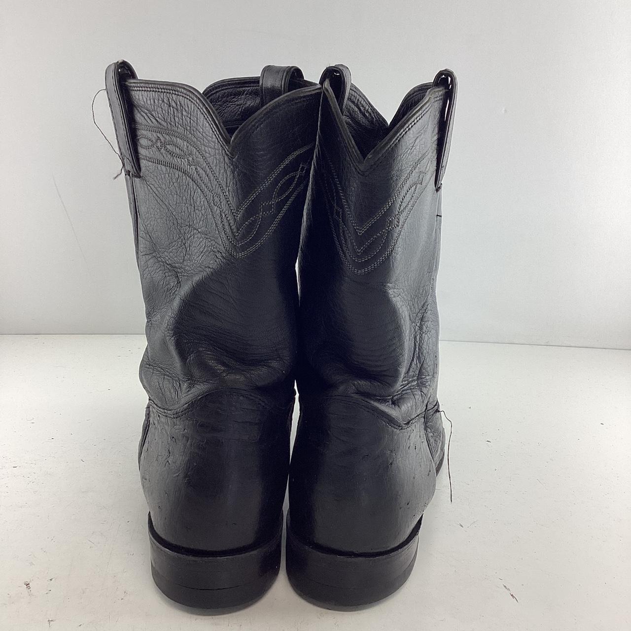 Justin Black Western Cowboy Roper Boots SZ:9D... - Depop