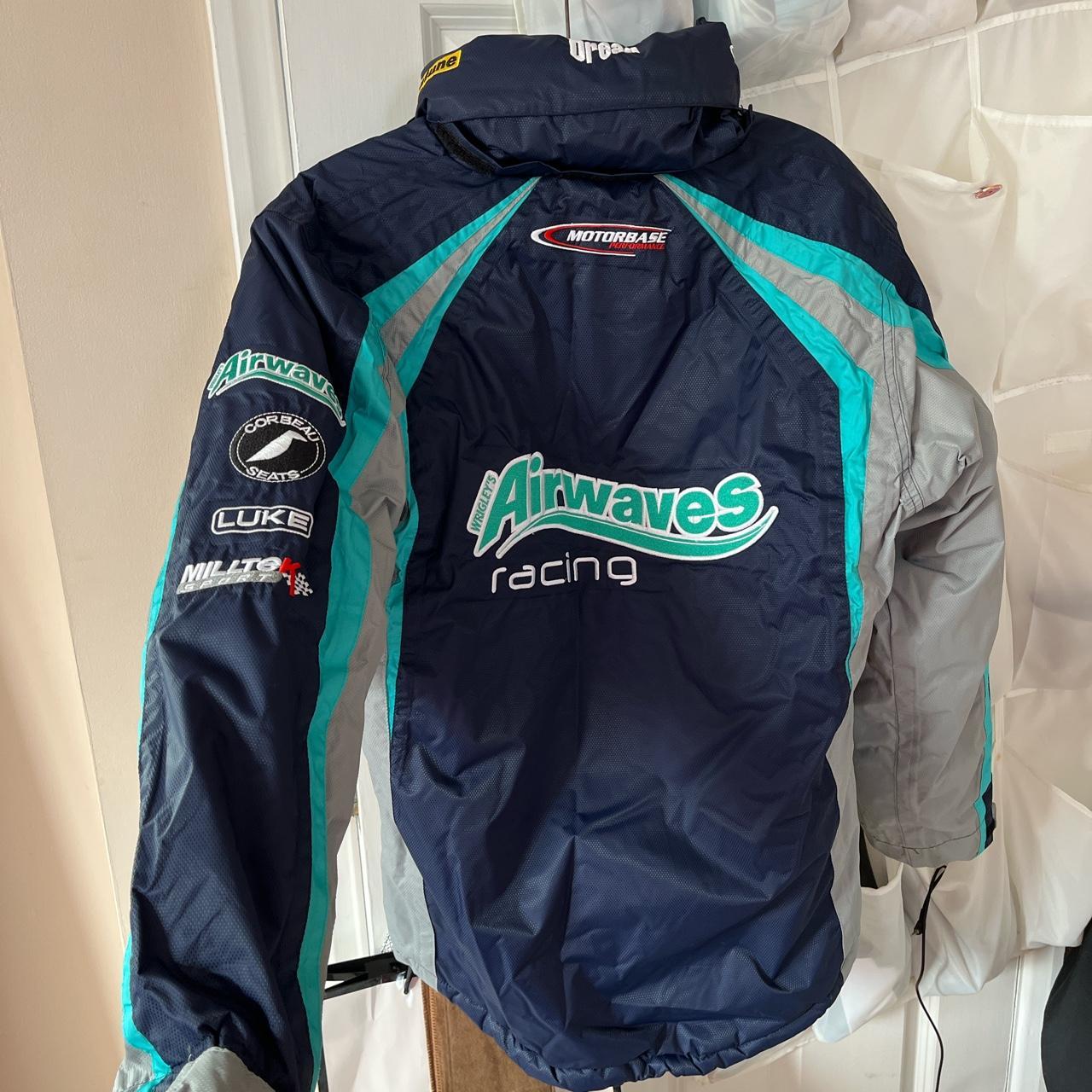 Airwaves Women's Blue and Green Jacket | Depop