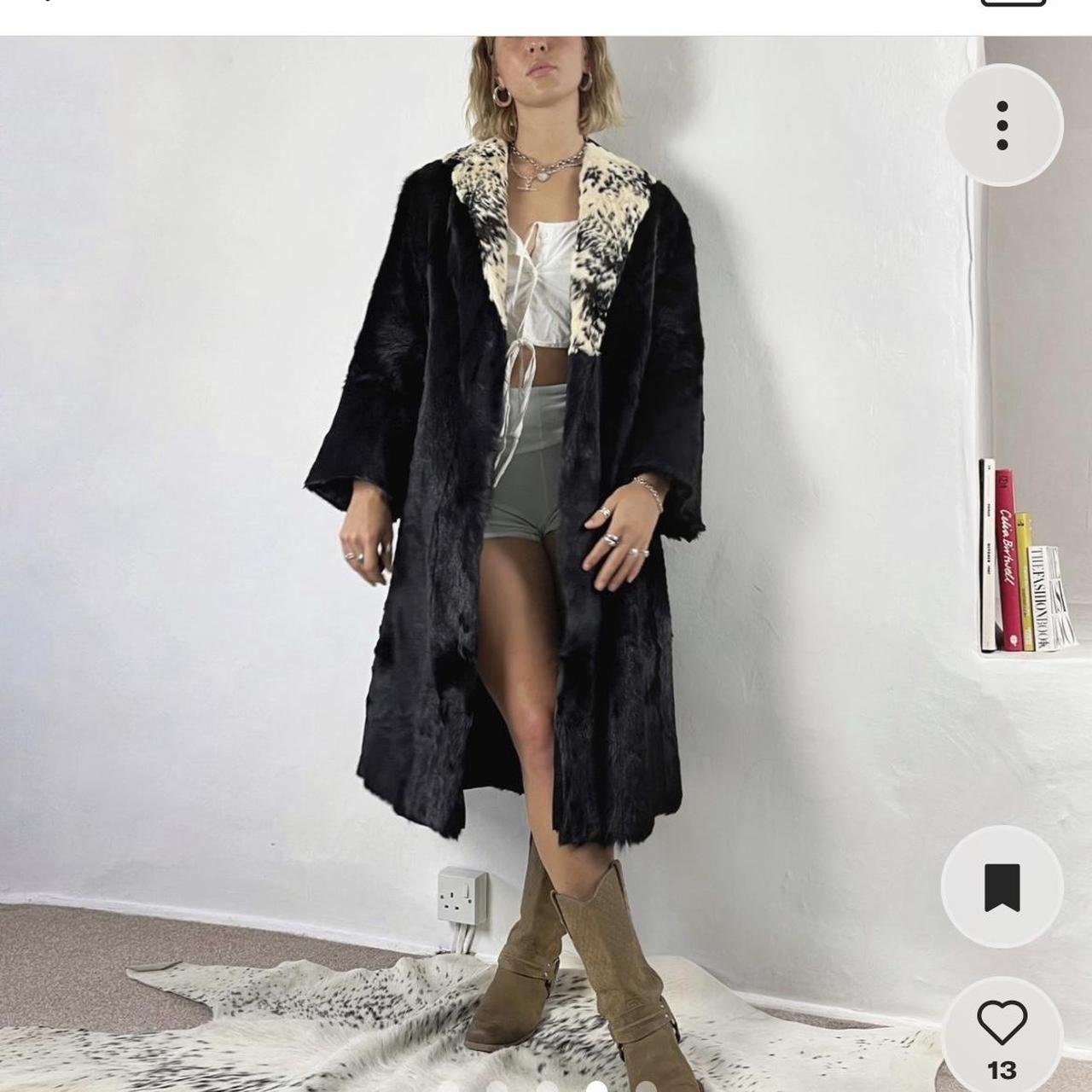 Amazing vintage cow fur coat. Dappled collar. Just... - Depop