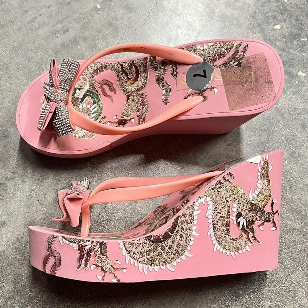 BEBE DRAGON SANDALS Barbie core - Depop