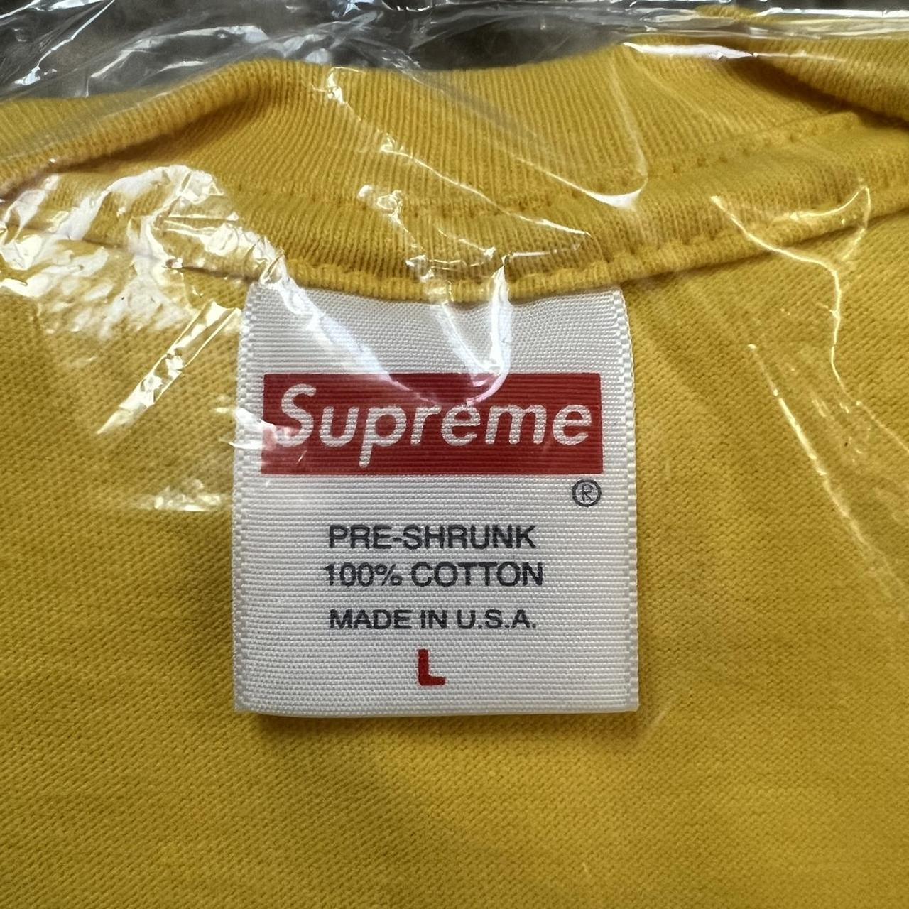 LARGE YELLOW SUPREME TONAL BOX LOGO SHIRT • Mint... - Depop