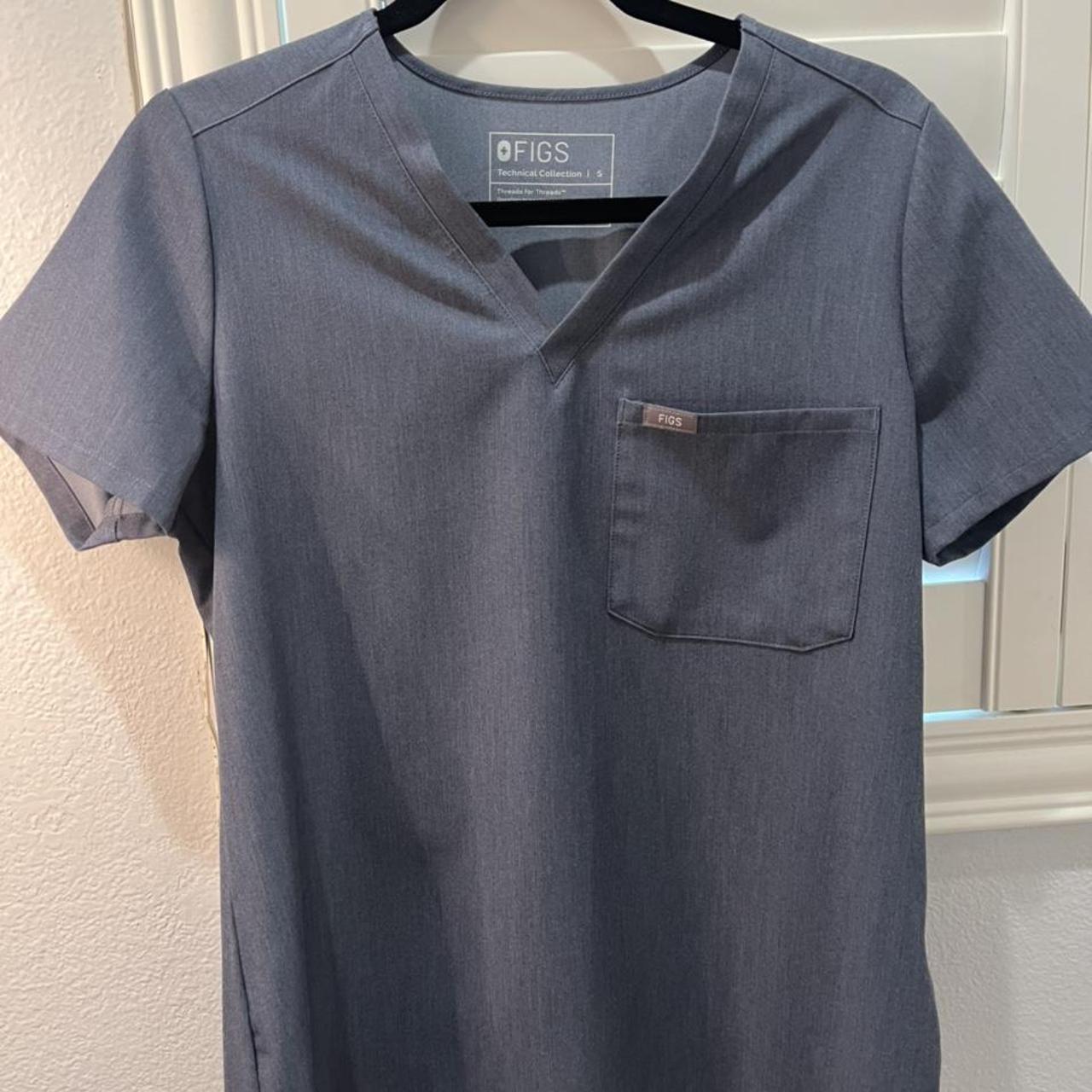 NEW DENIM GRAY FIGS SCRUBS Only worn once - Depop