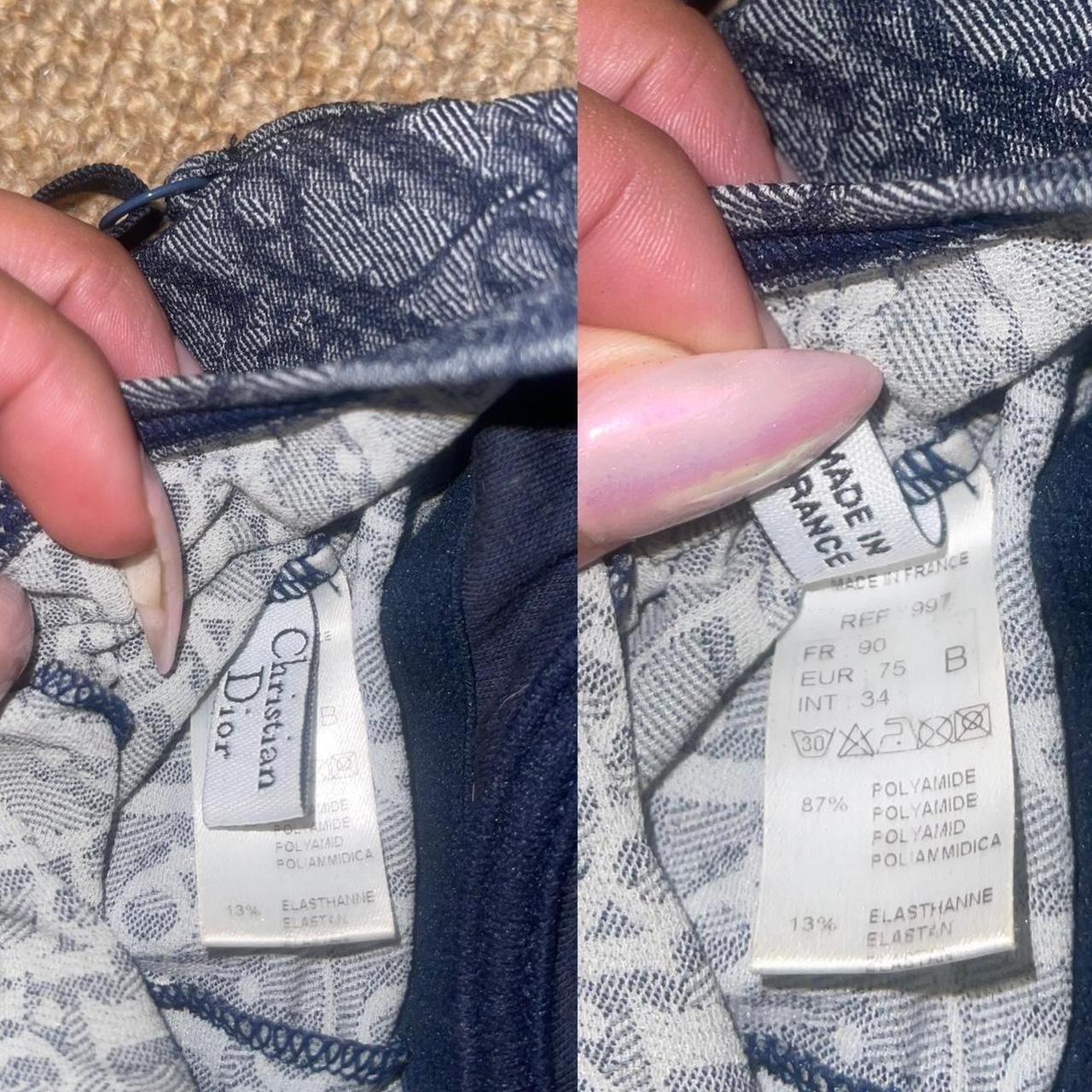 Dior denim monogram corset Size 90B Fits size small,... - Depop