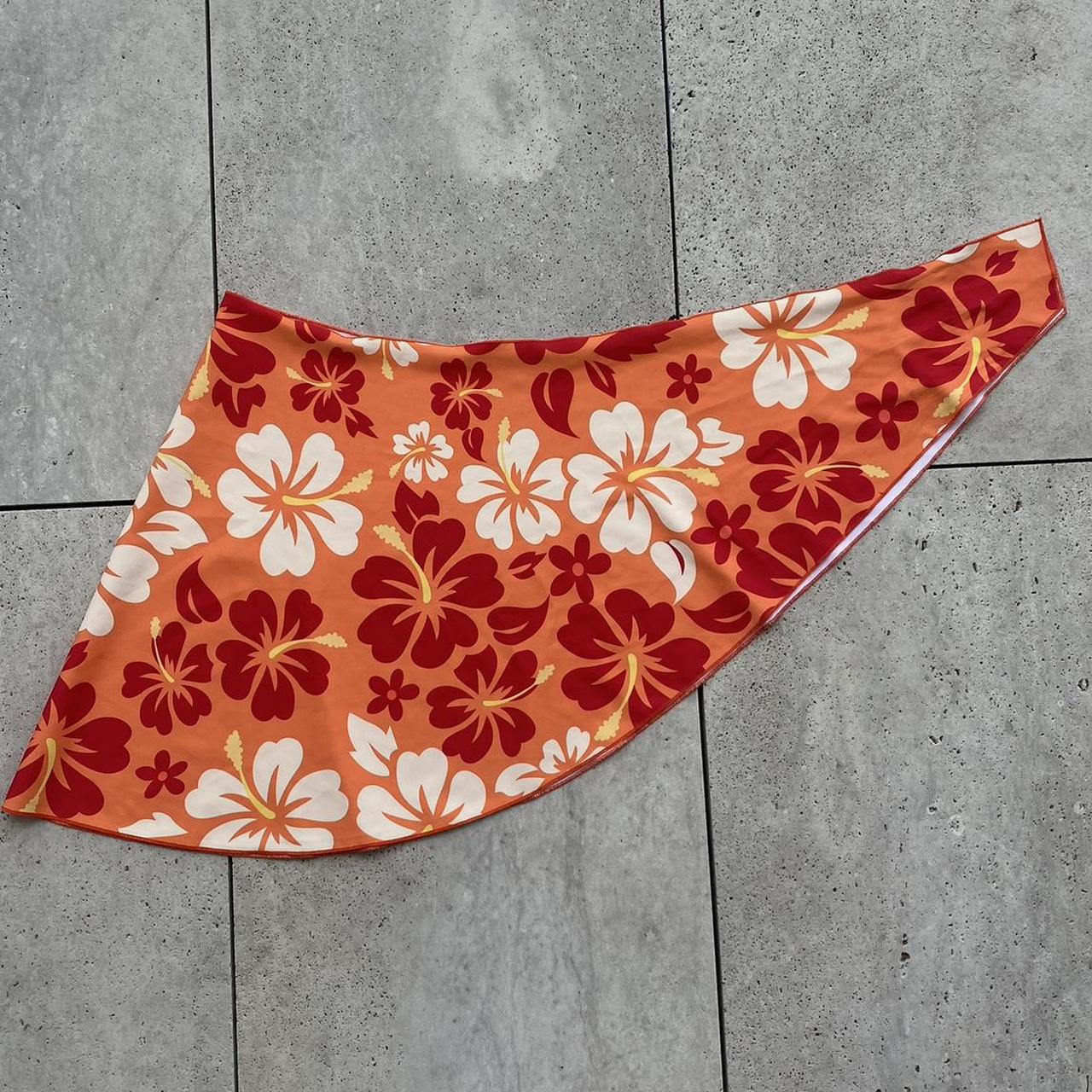 Summer floral print beach wrap skirt in swimwear... - Depop