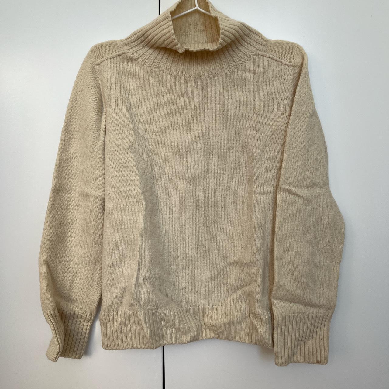 margaret howell mhl cream turtleneck sweater tiny... - Depop