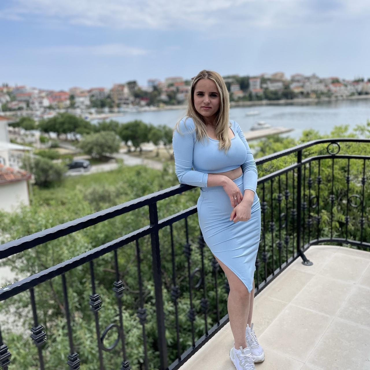 Baby Blue two-piece set #holidayvibes Crop top and... | Depop