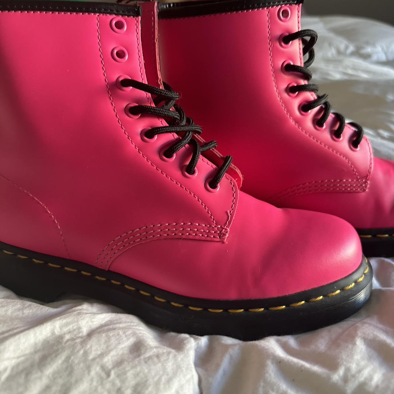 Pink doc martens! Never worn and have just been... - Depop