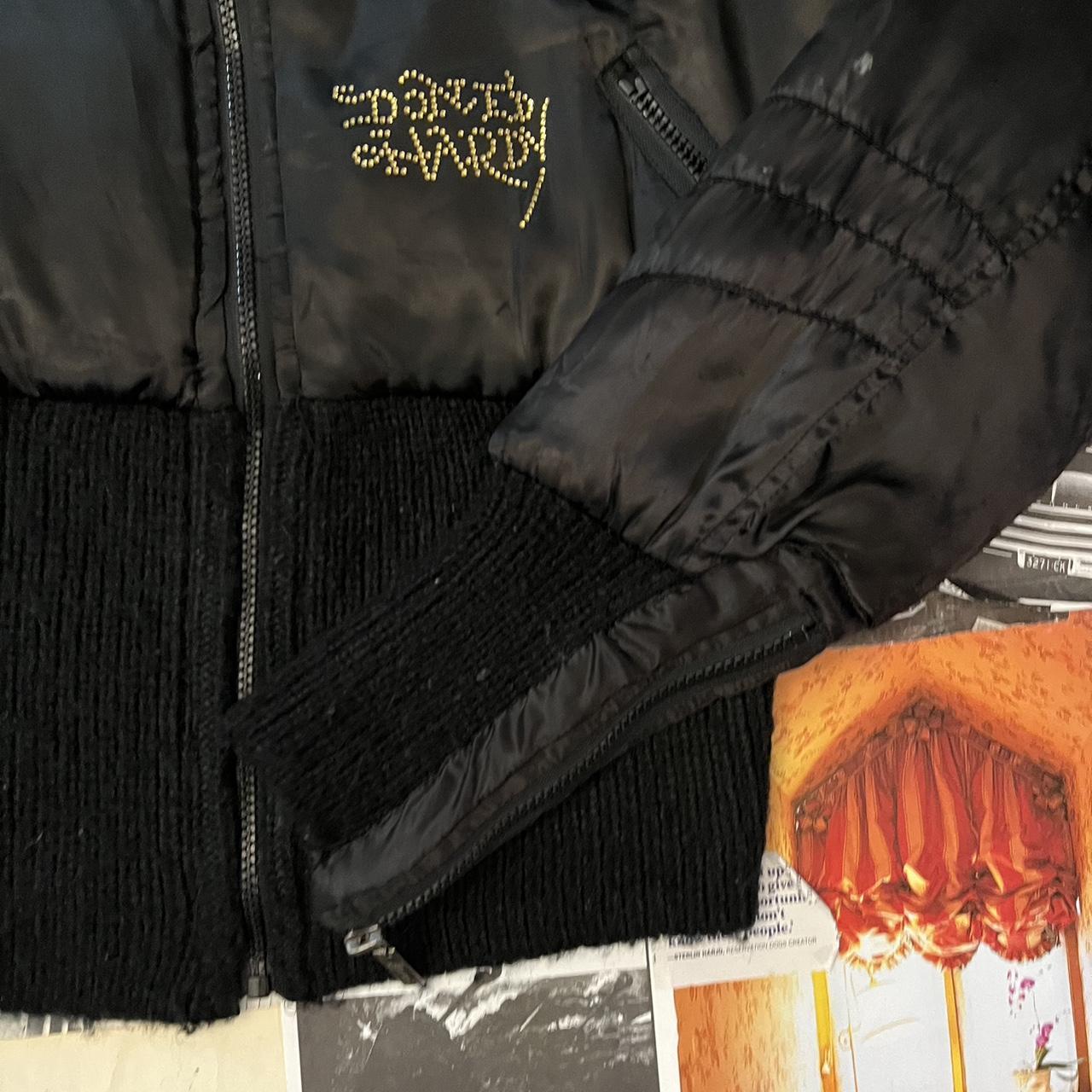 Ed Hardy puffer jacket black with multicolor... - Depop