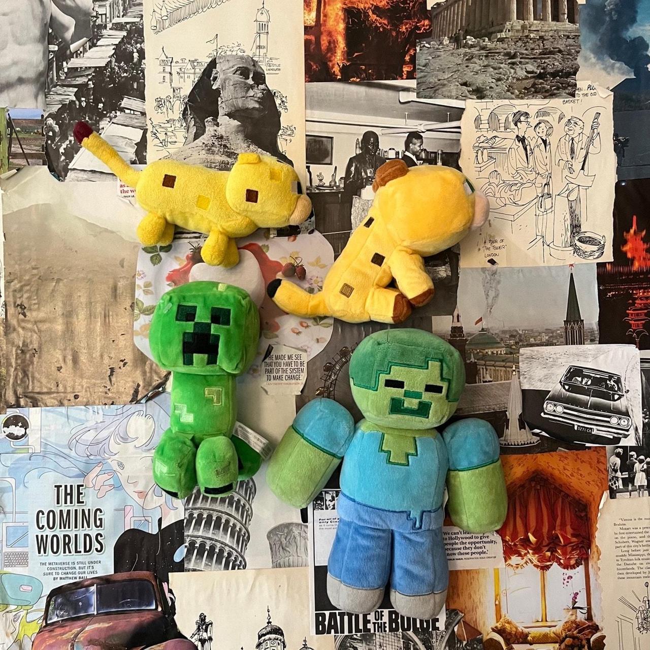 minecraft plushie lot includes an ocelot, a sitting... - Depop
