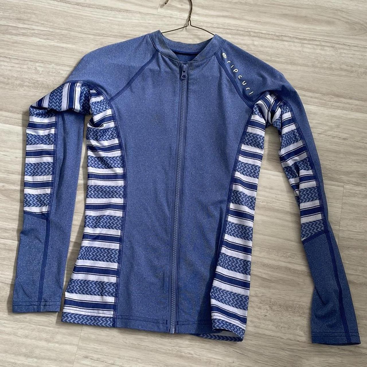 Rip curl blue zip up rash guard women’s size s small... - Depop
