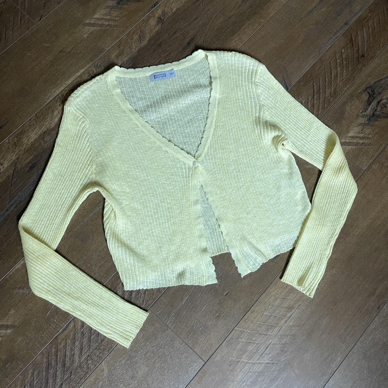 Delicate Light Yellow Cardigan From Austrian brand... - Depop
