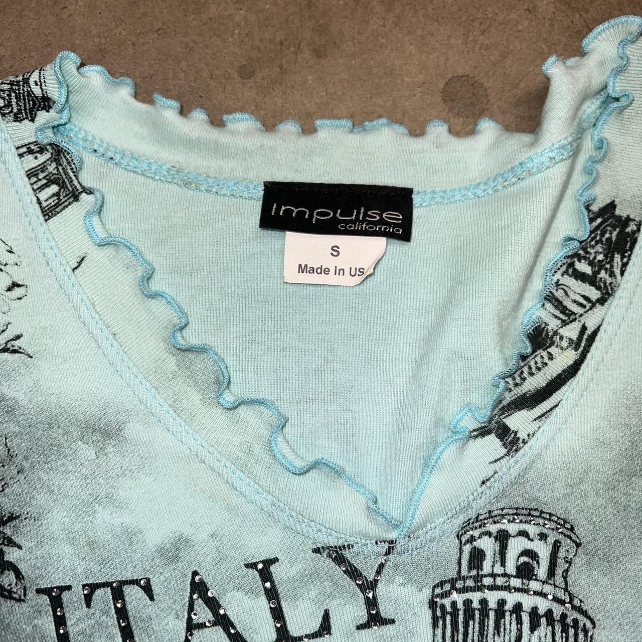 Impulse California blue italy print graphic 3/4... - Depop