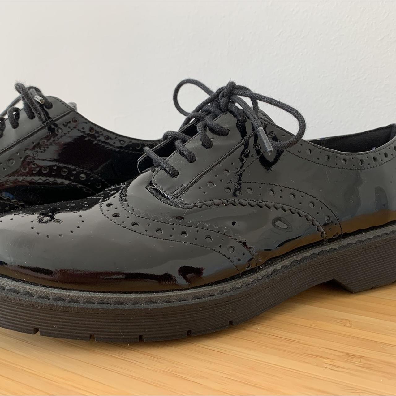 Clarks women’s patent leather brogues. Size 7.5.... - Depop