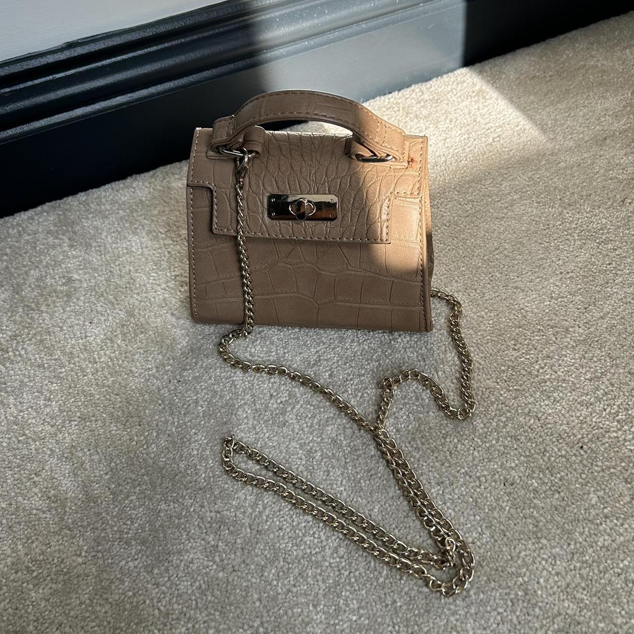 Missguided Mini Faux Croc Bag Nude/brown colour,... - Depop