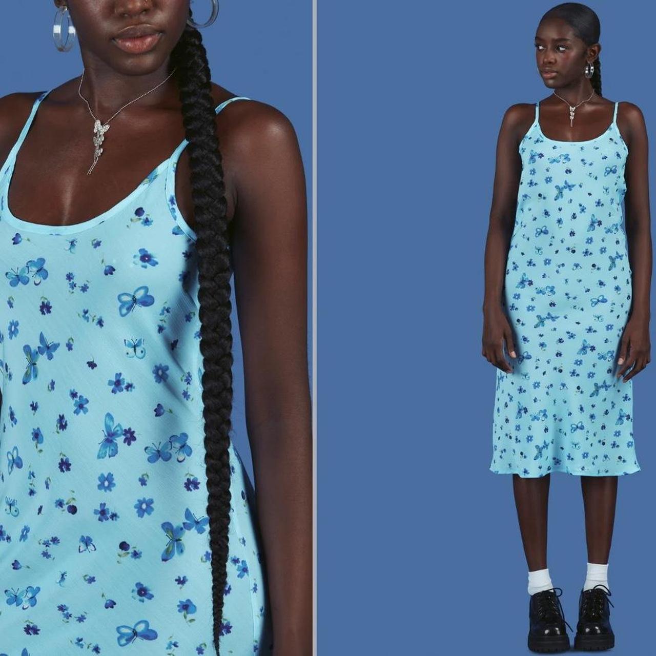 Blue unif butterfly dress 🦋 bought at sample sale... - Depop