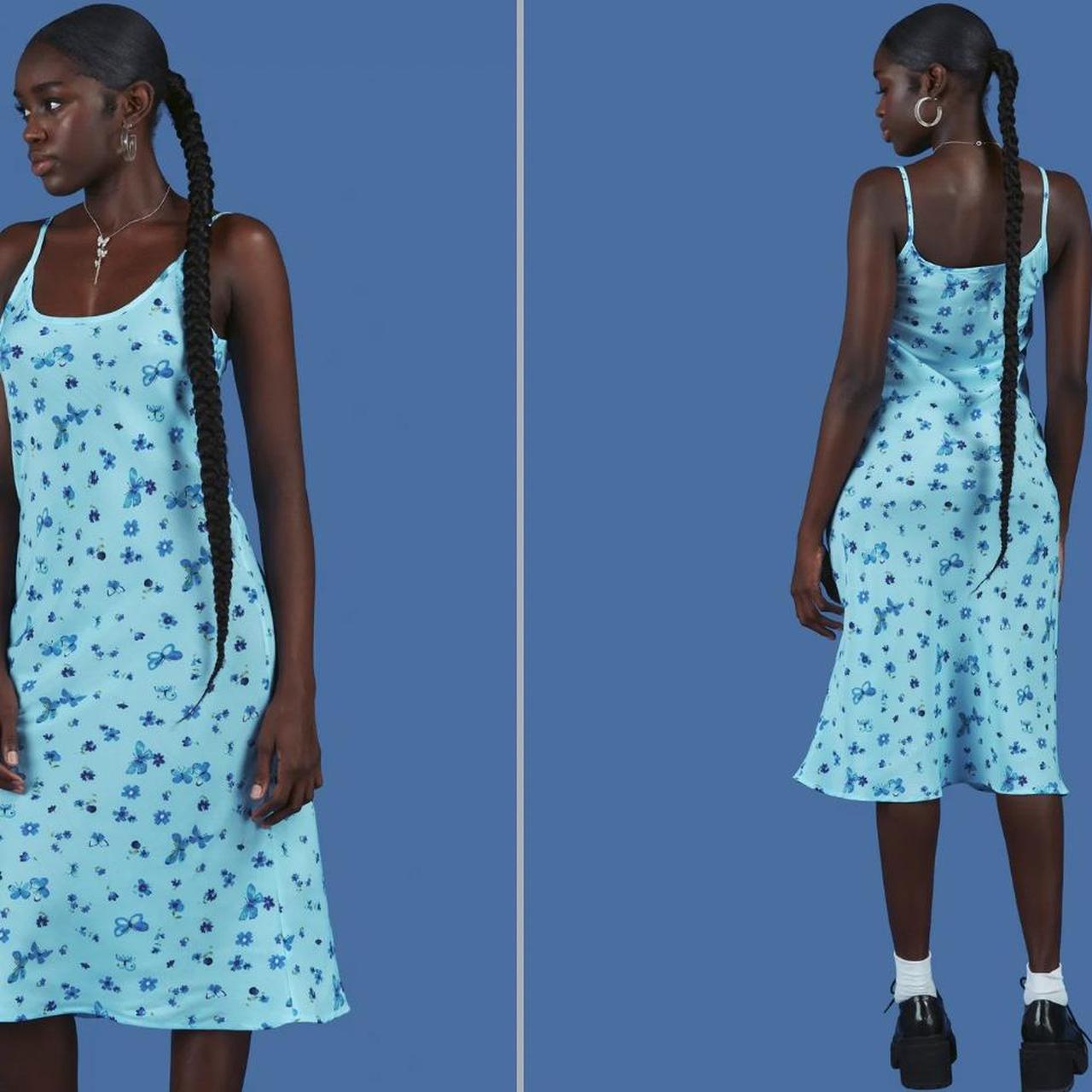 Blue unif butterfly dress 🦋 bought at sample sale... - Depop