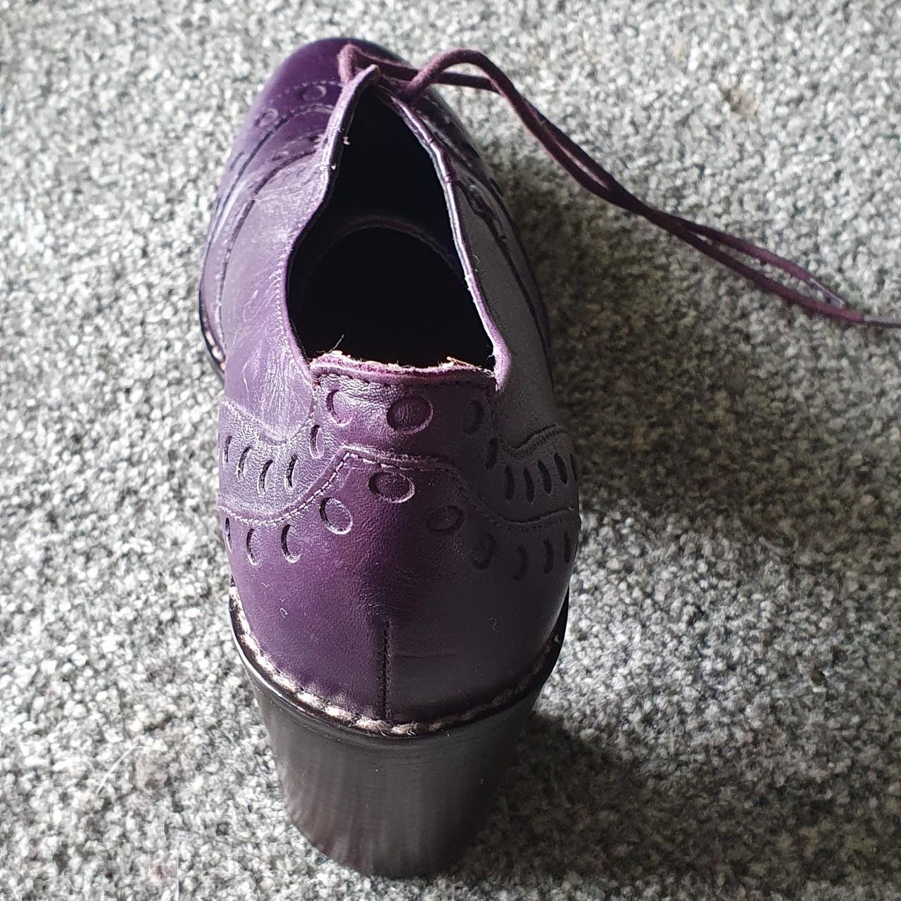 Clarks purple leather 50s style heels In excellent... - Depop