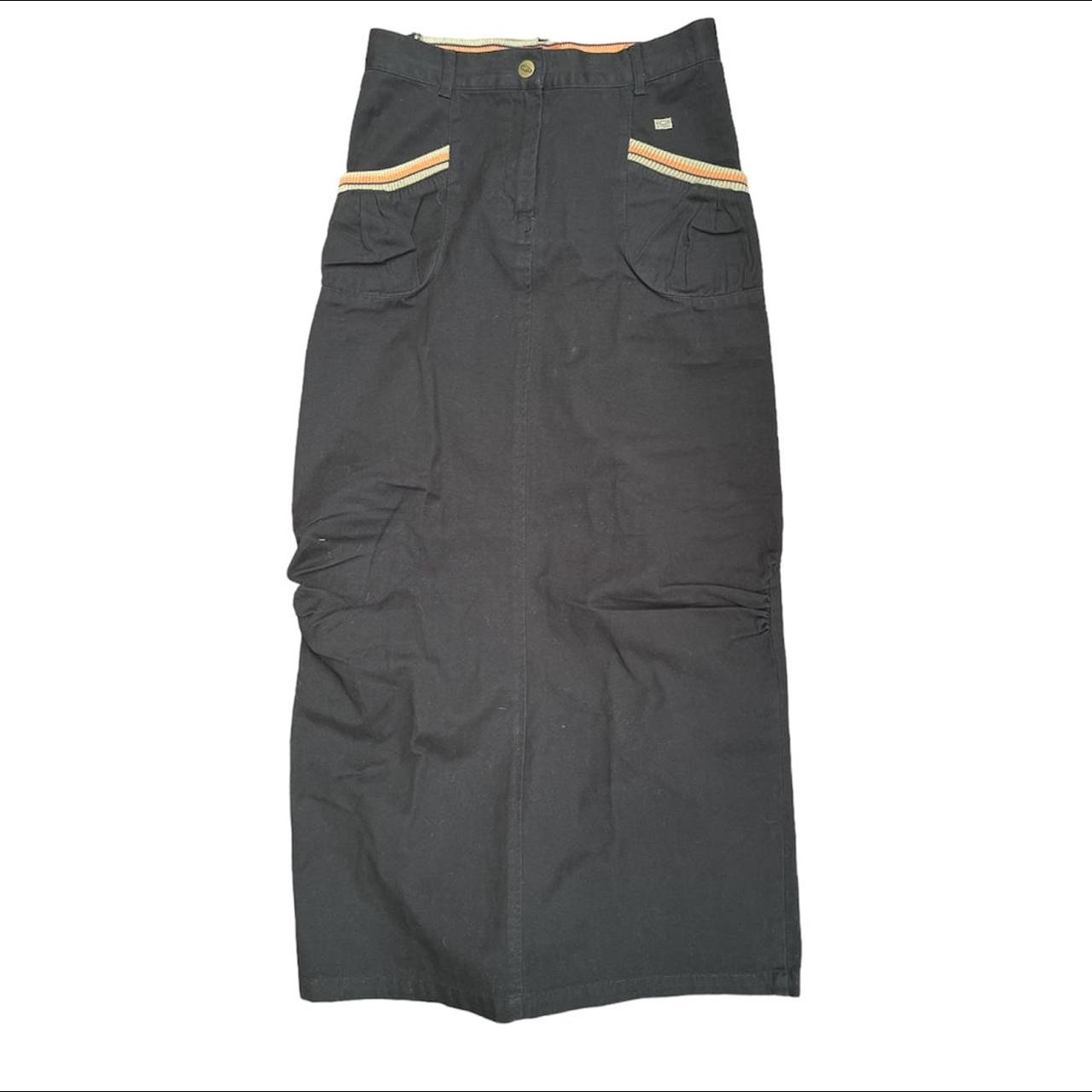 90s Maxi Skirt Vintage Cargo Skirt Black Maxi Skirt Depop