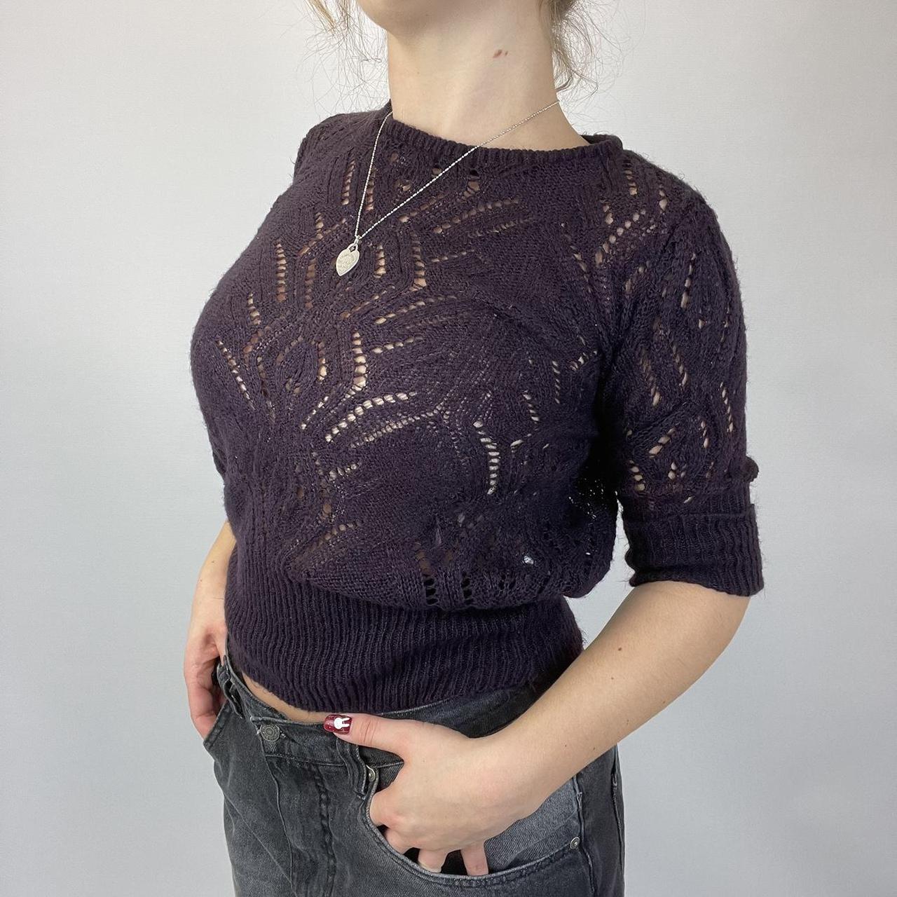 Vintage knit top 90s knit boho bohemian cottagecore... - Depop