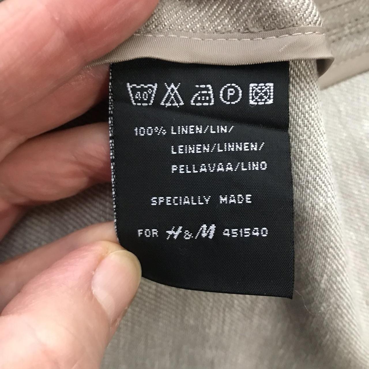 H&M Hennes Collection beige linen long jacket /... - Depop