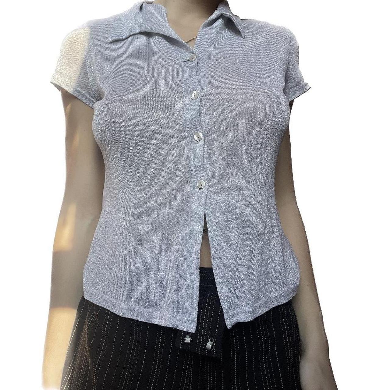 Cute button up glitter t 🌟 In great condition and... - Depop