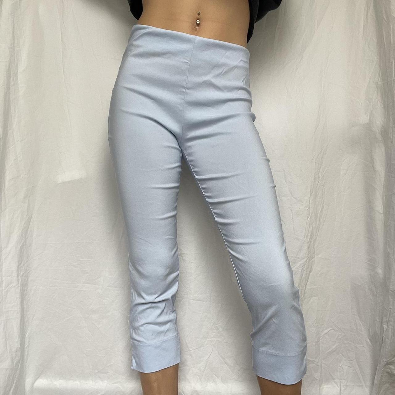 Baby blue capris 🎀 In great condition and quality is... - Depop