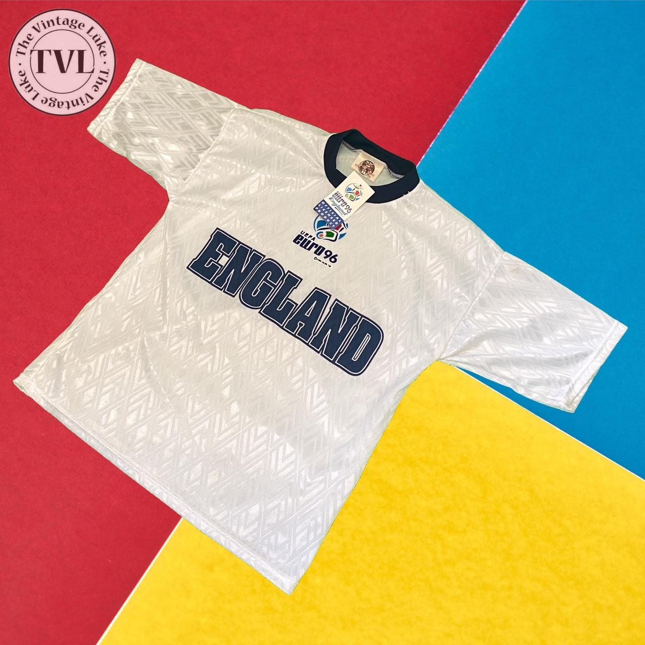 BNWT Youth / Men’s 90s England Fan Football Shirt -... - Depop