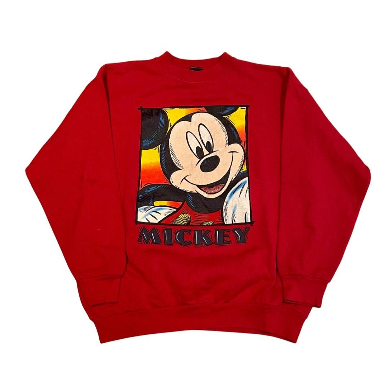 90s Mickey Mouse Disney Red Sweatshirt Large Very... - Depop