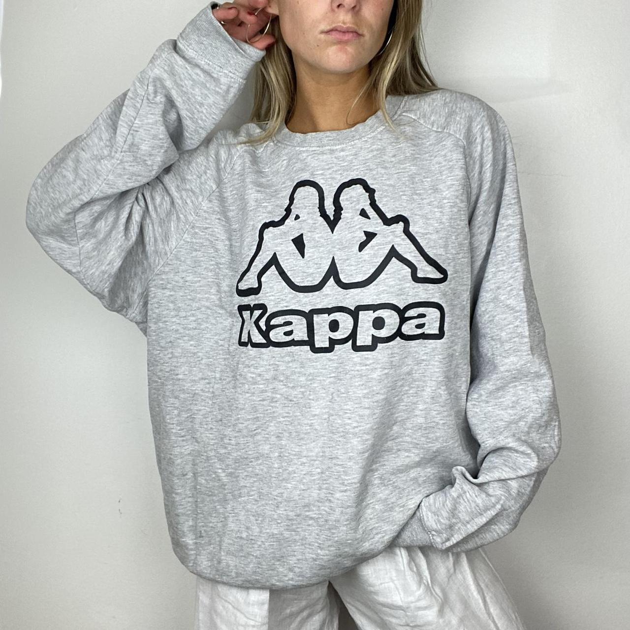 Grey Kappa round neck sweater. Size XL - Depop