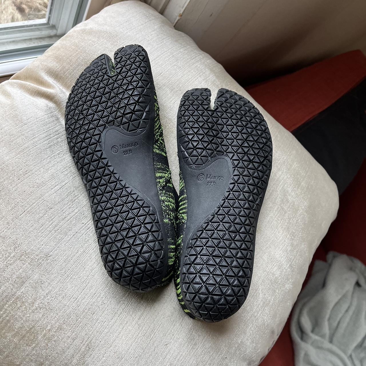 Black and green Marugo tabi split toe trainer... - Depop