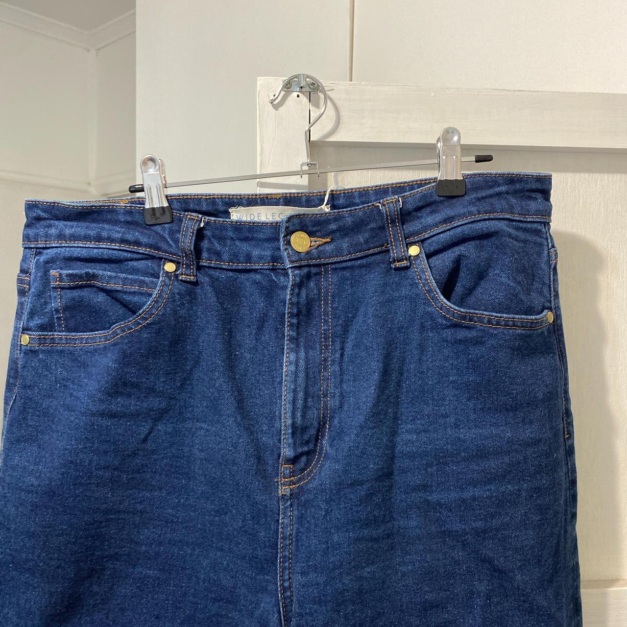 Target denim - dark wash wide crop leg jeans Size 16 - Depop