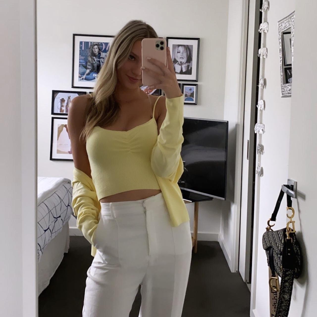 Zara lemon crop and cardigan set Perfect condition... - Depop