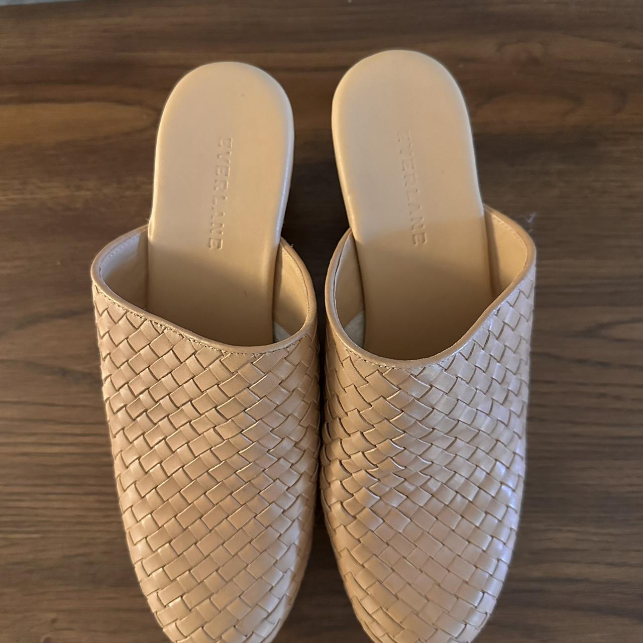 Everlane Tan Leather Woven Clogs. Size 8. Worn onceZ - Depop