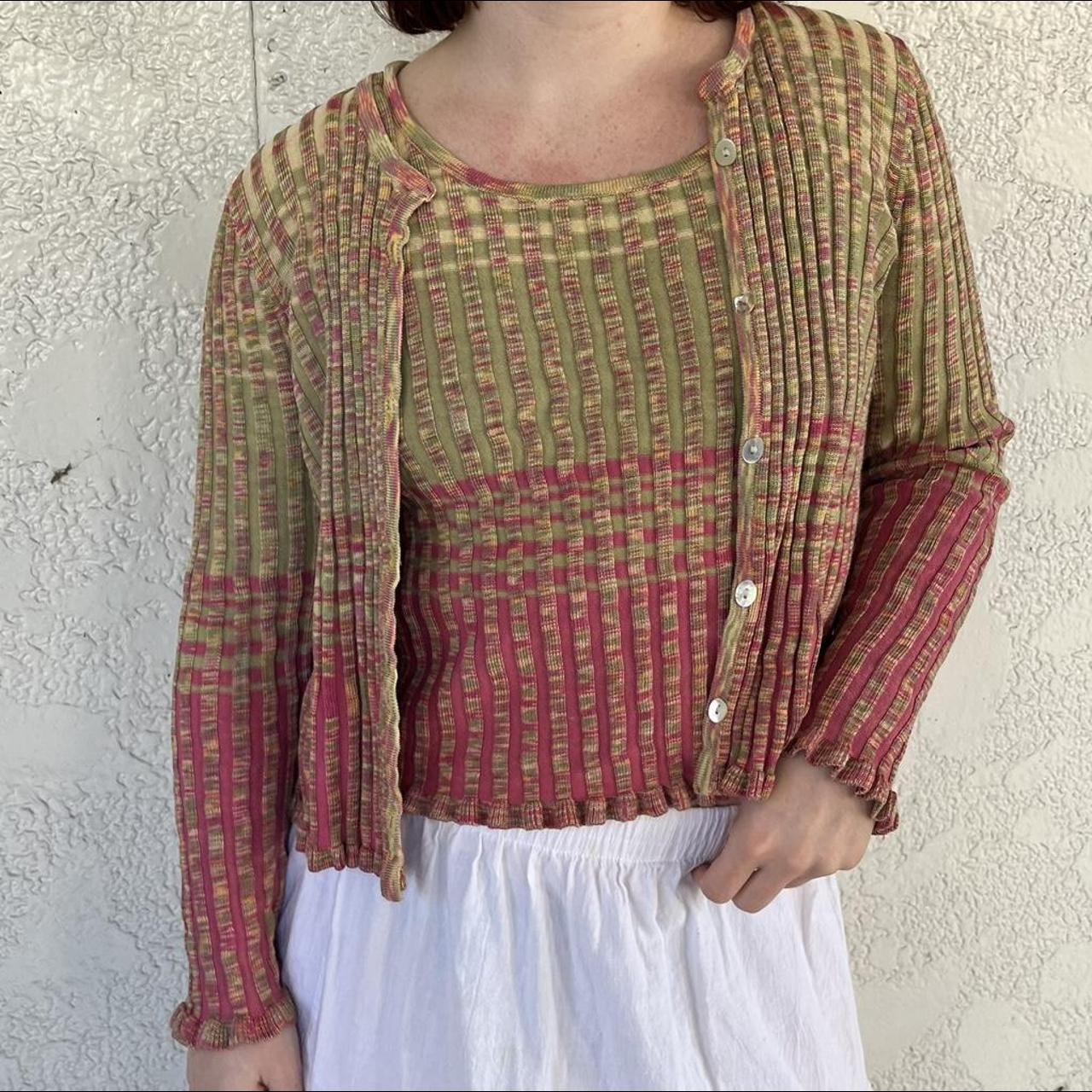 tank top cardigan matching set 💗🍵 -adorable cable... - Depop