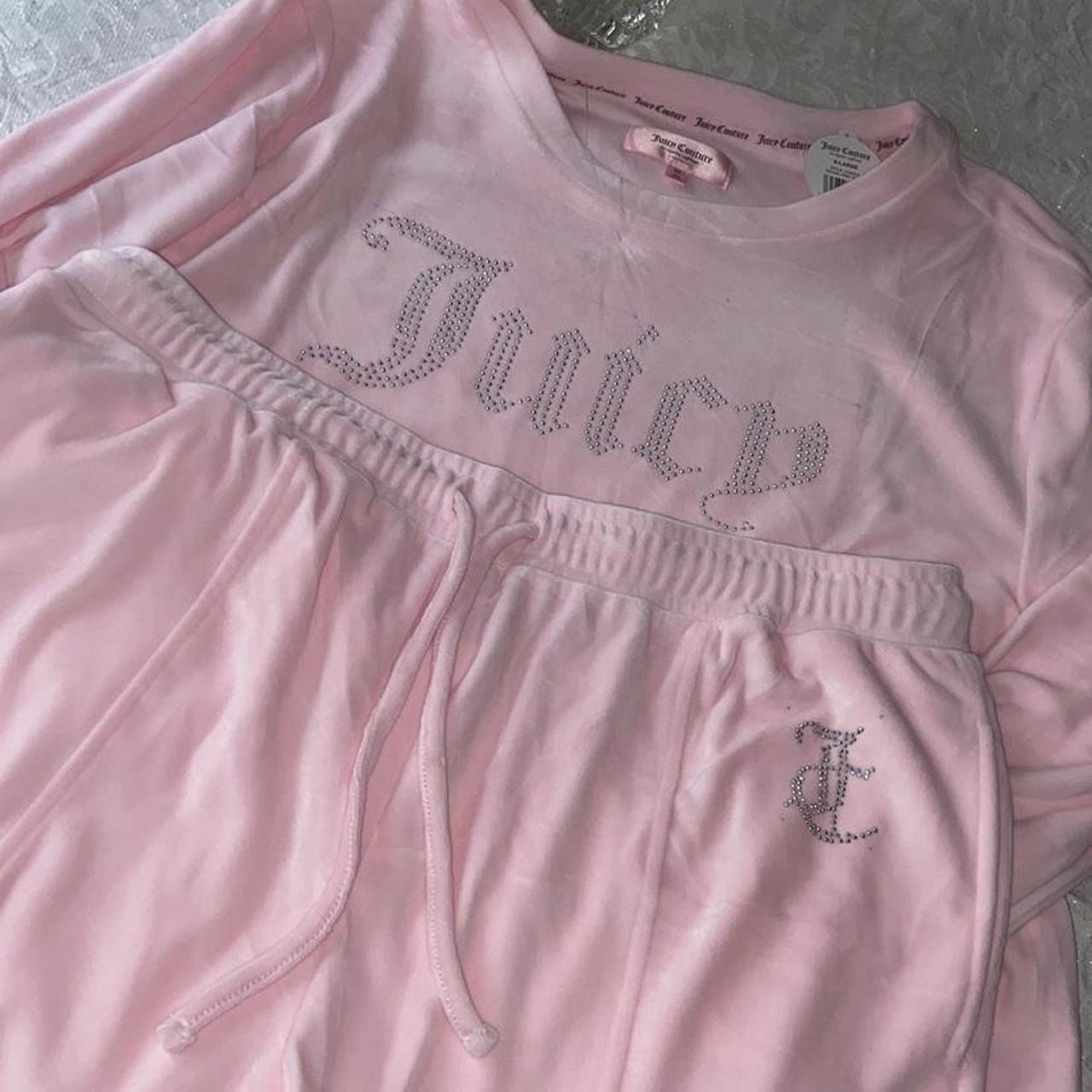 Brand new juicy couture pink velour sleep set size... - Depop