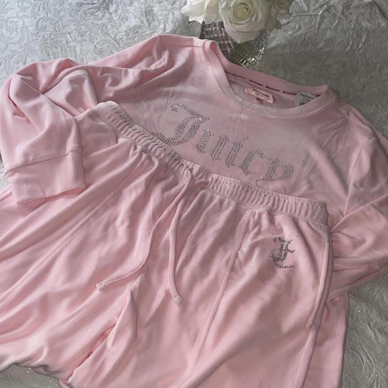 Brand new juicy couture pink velour sleep set size... - Depop