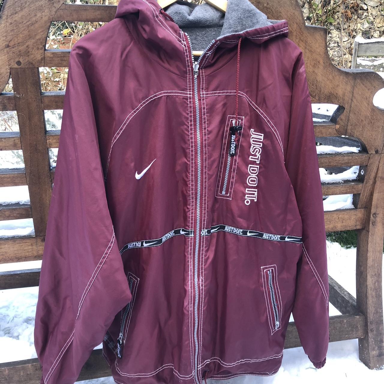 Nike Men's Red and Grey Jacket | Depop