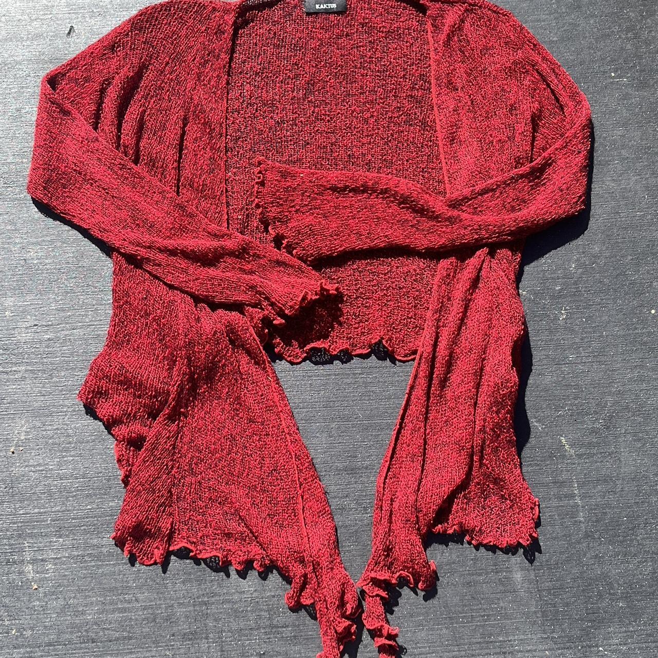 Frilly sweater High low it’s more cropped than it... - Depop