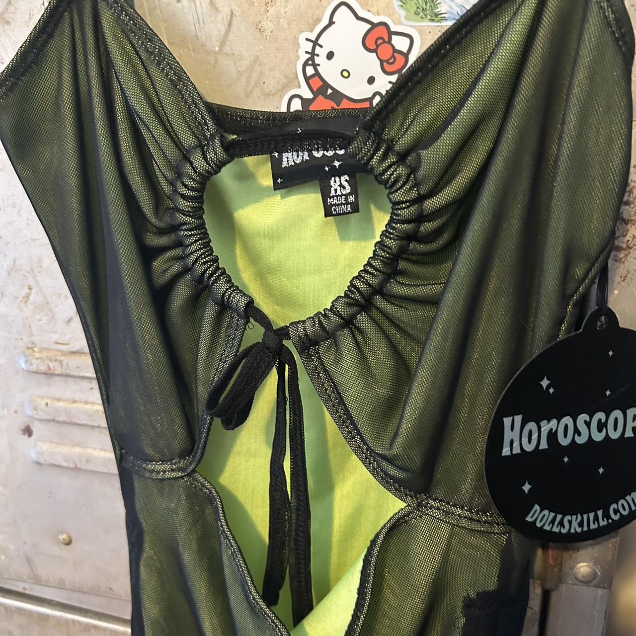 Horoscopez by Dolls Kill green and black mini dress... - Depop