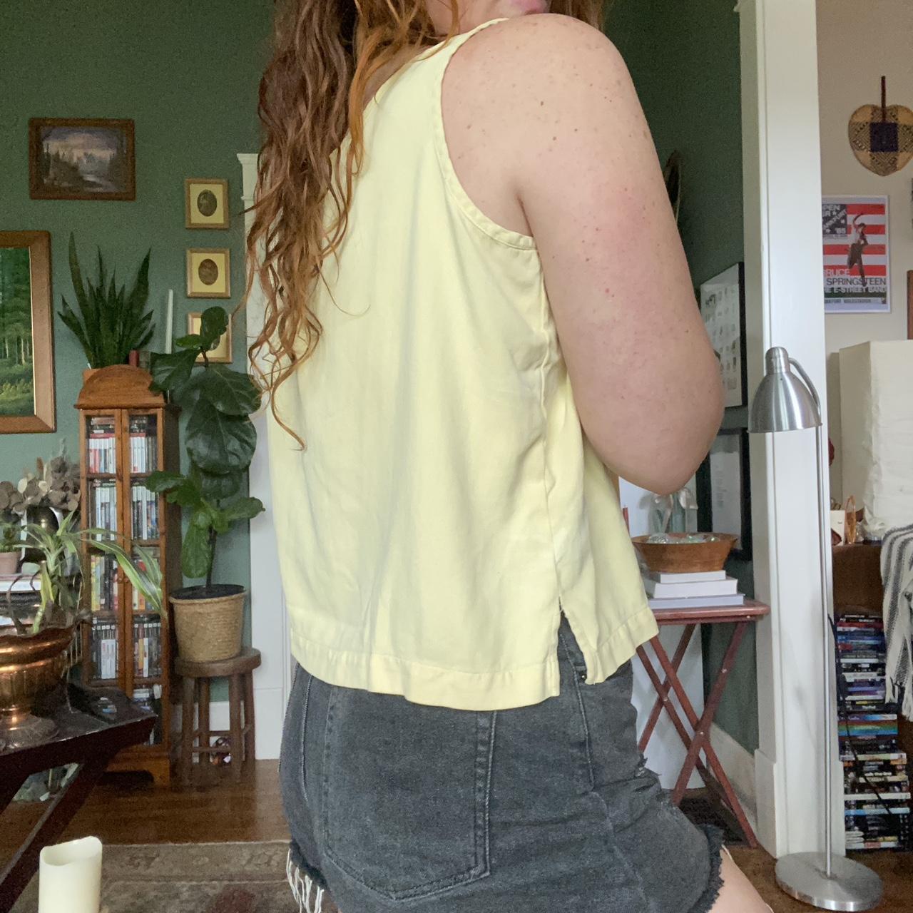 Vintage silk boxy lemon tank top 🍋 • Brand:... - Depop