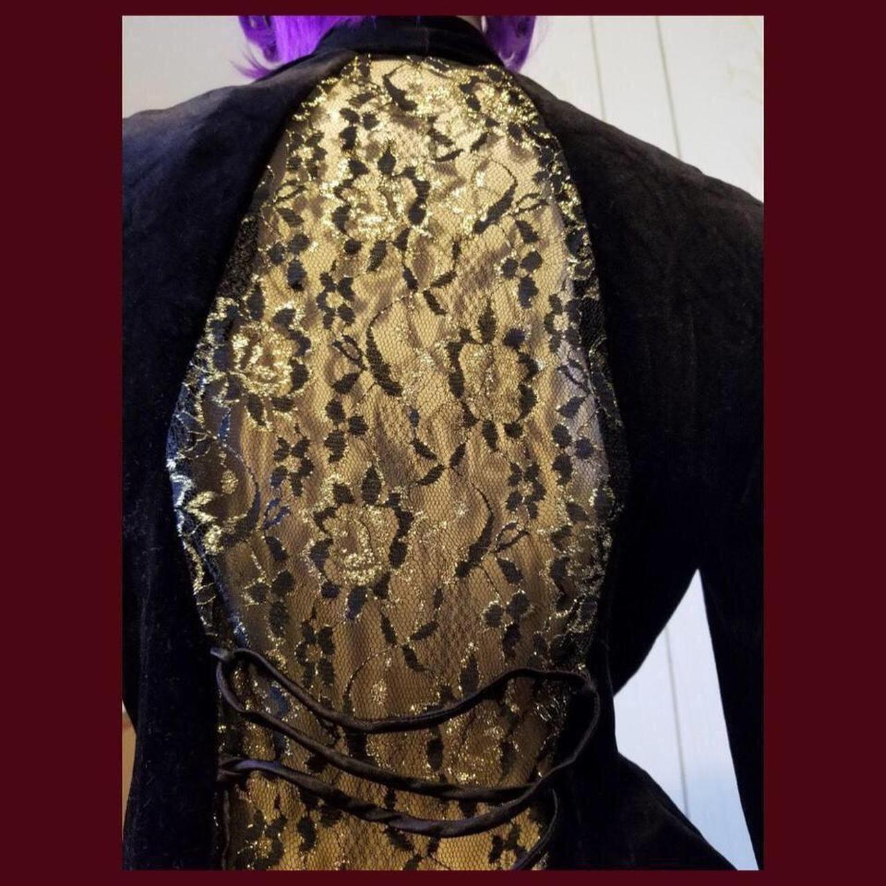 Vintage 80s Gothic Disco Diva Black Velvet &... | Depop