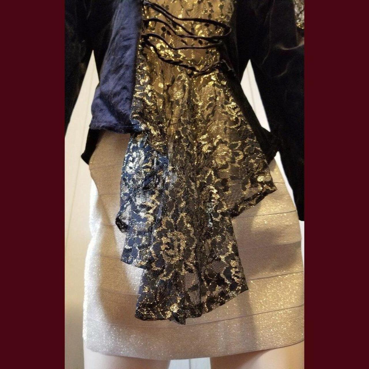 Vintage 80s Gothic Disco Diva Black Velvet &... | Depop