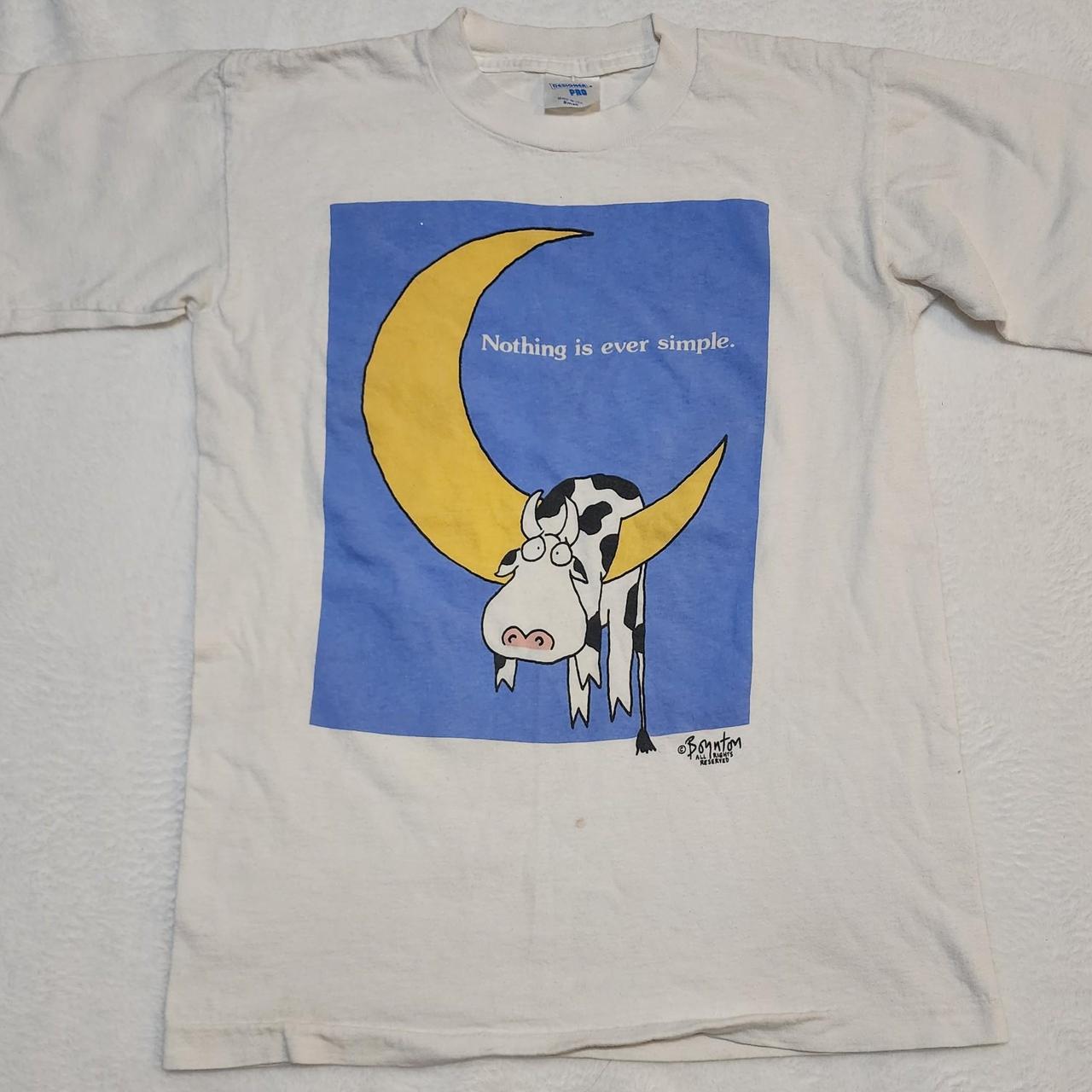 Vintage 90s Cow Jumping Over The Moon "Nothing is... - Depop